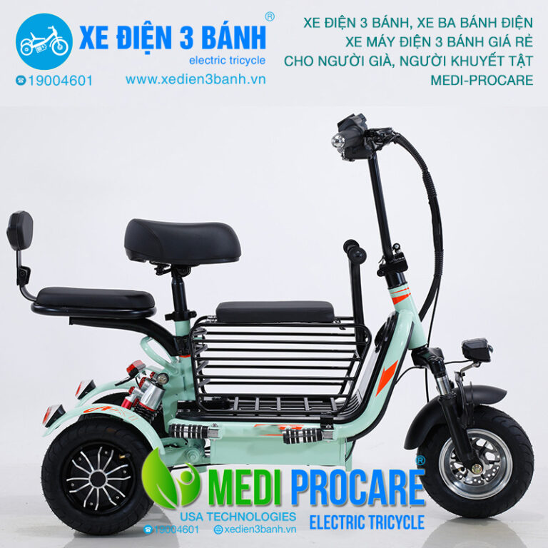 Xe điện 3 bánh, xe ba bánh điện mini, gấp gọn, 3 chỗ ngồi, giá rẻ cho ...