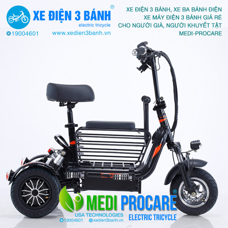 Xe điện 3 bánh, xe ba bánh điện mini, gấp gọn, 3 chỗ ngồi, giá rẻ cho ...