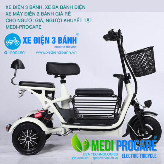 Xe điện 3 bánh, xe ba bánh điện mini, gấp gọn, 3 chỗ ngồi, giá rẻ cho ...