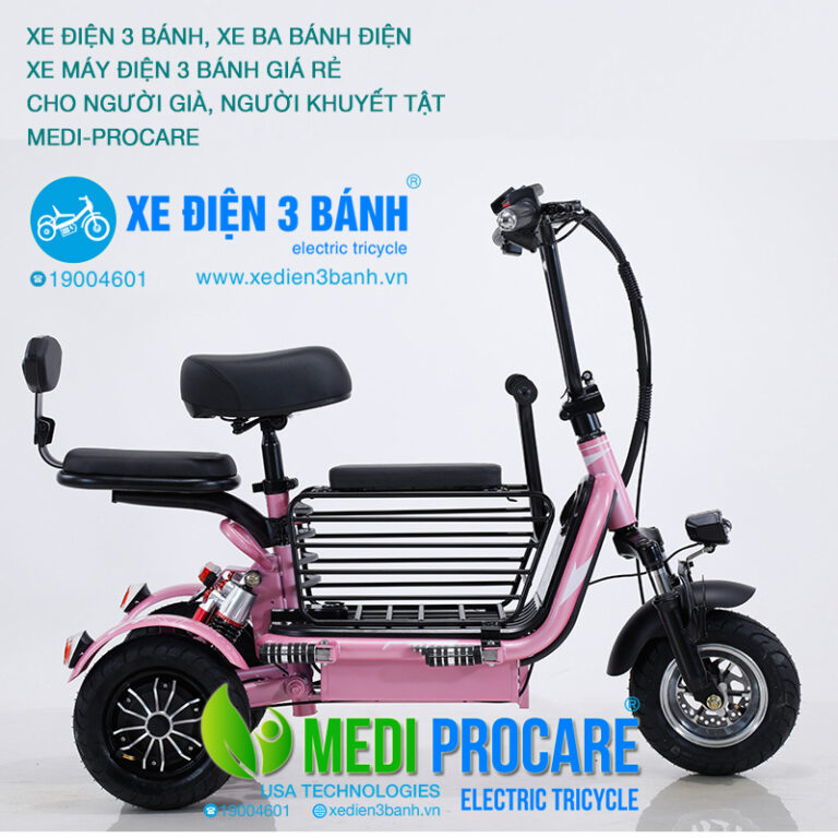 Xe điện 3 bánh, xe ba bánh điện mini, gấp gọn, 3 chỗ ngồi, giá rẻ cho ...